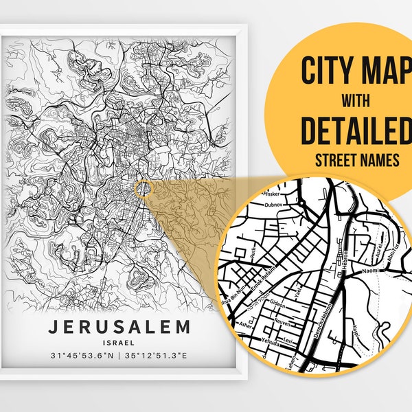 Israel Wall Map - Etsy