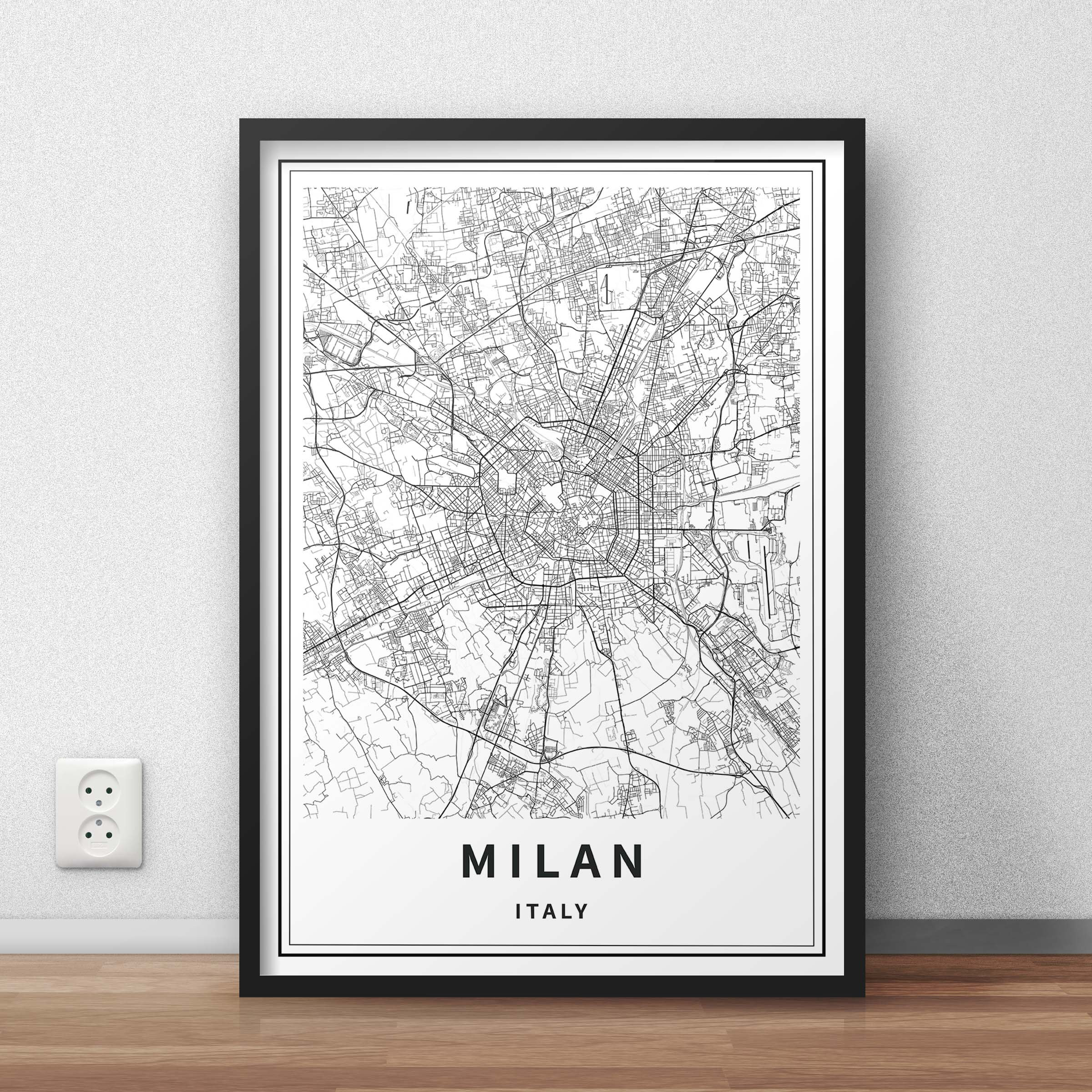 Printable Map of Milan Italy Instant Download City Map - Etsy