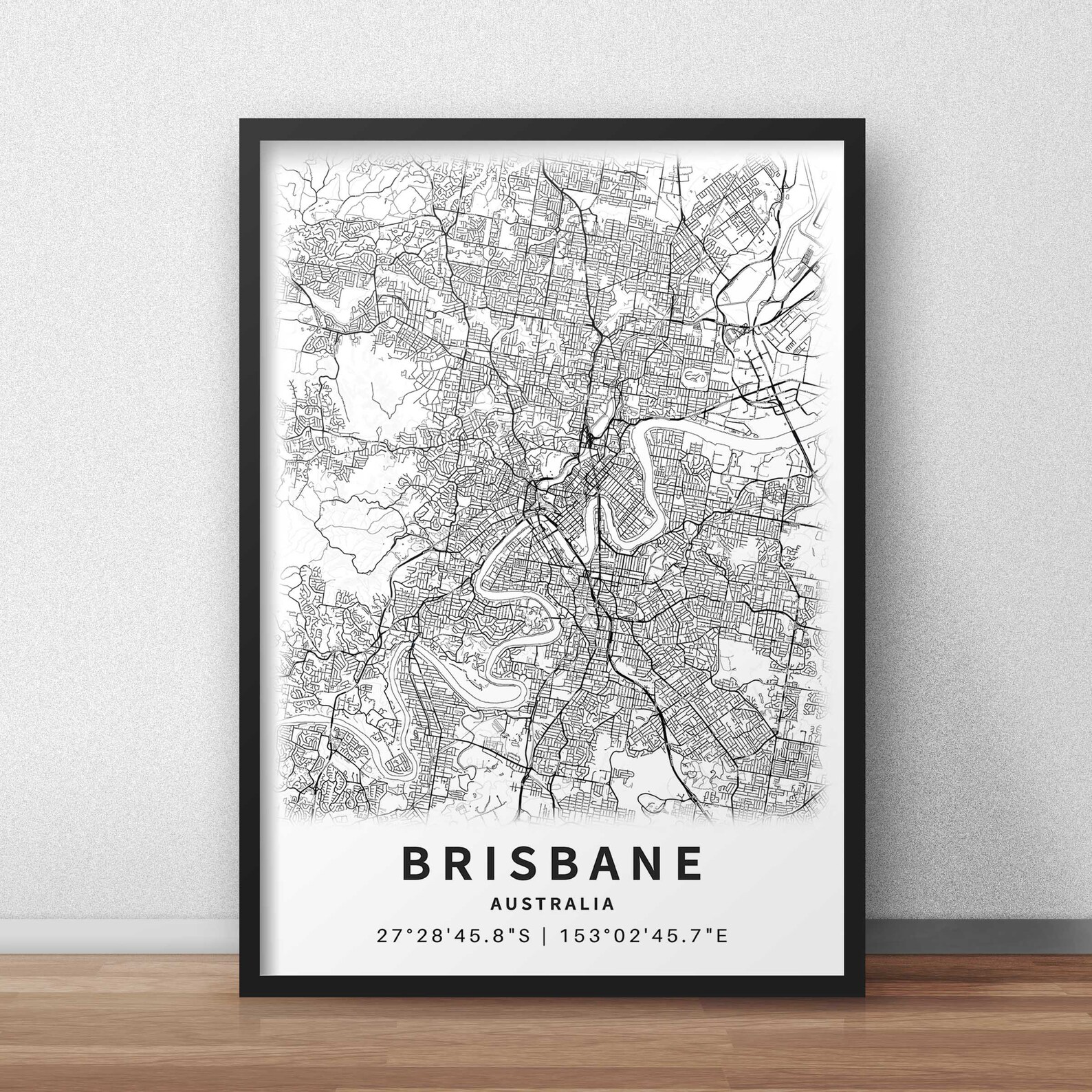 Printable Map of Brisbane, Australia With Street Names - Instant ...