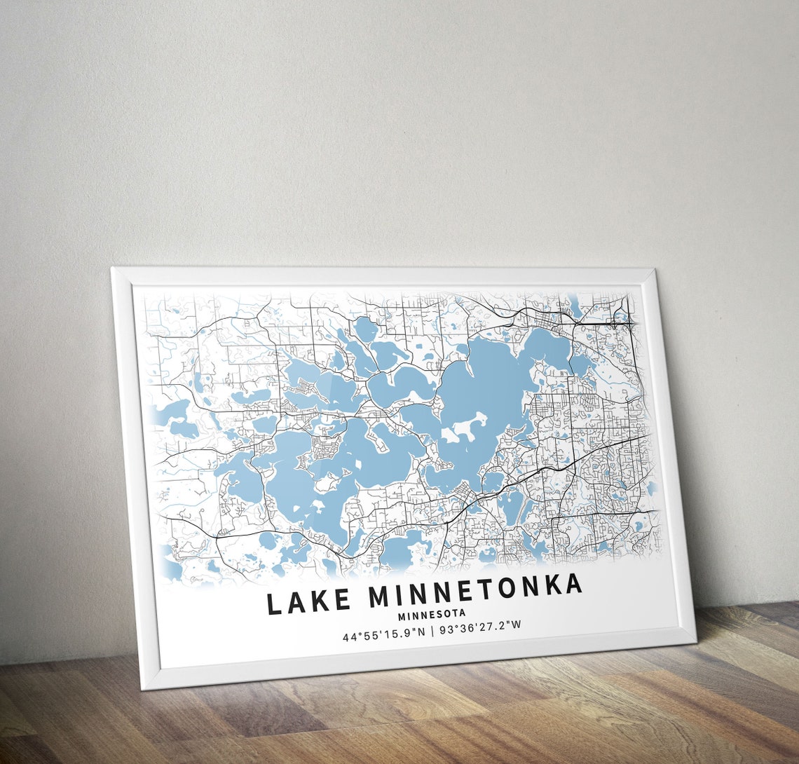 Printable Map of Lake Minnetonka Minnesota United States - Etsy