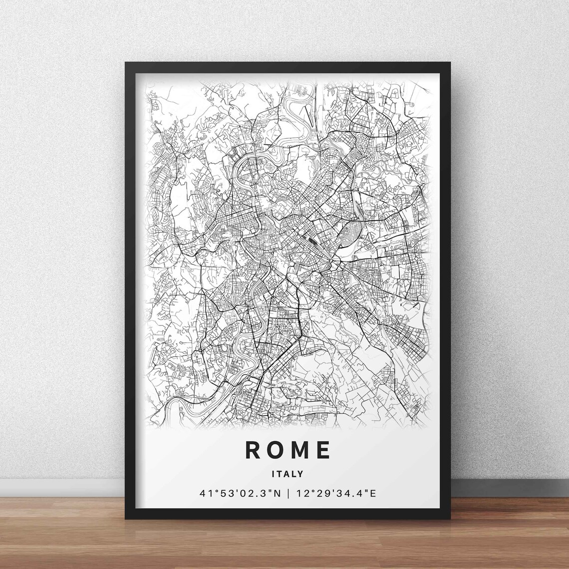Printable Map of Rome, Italy With Street Names - Instant Download ...