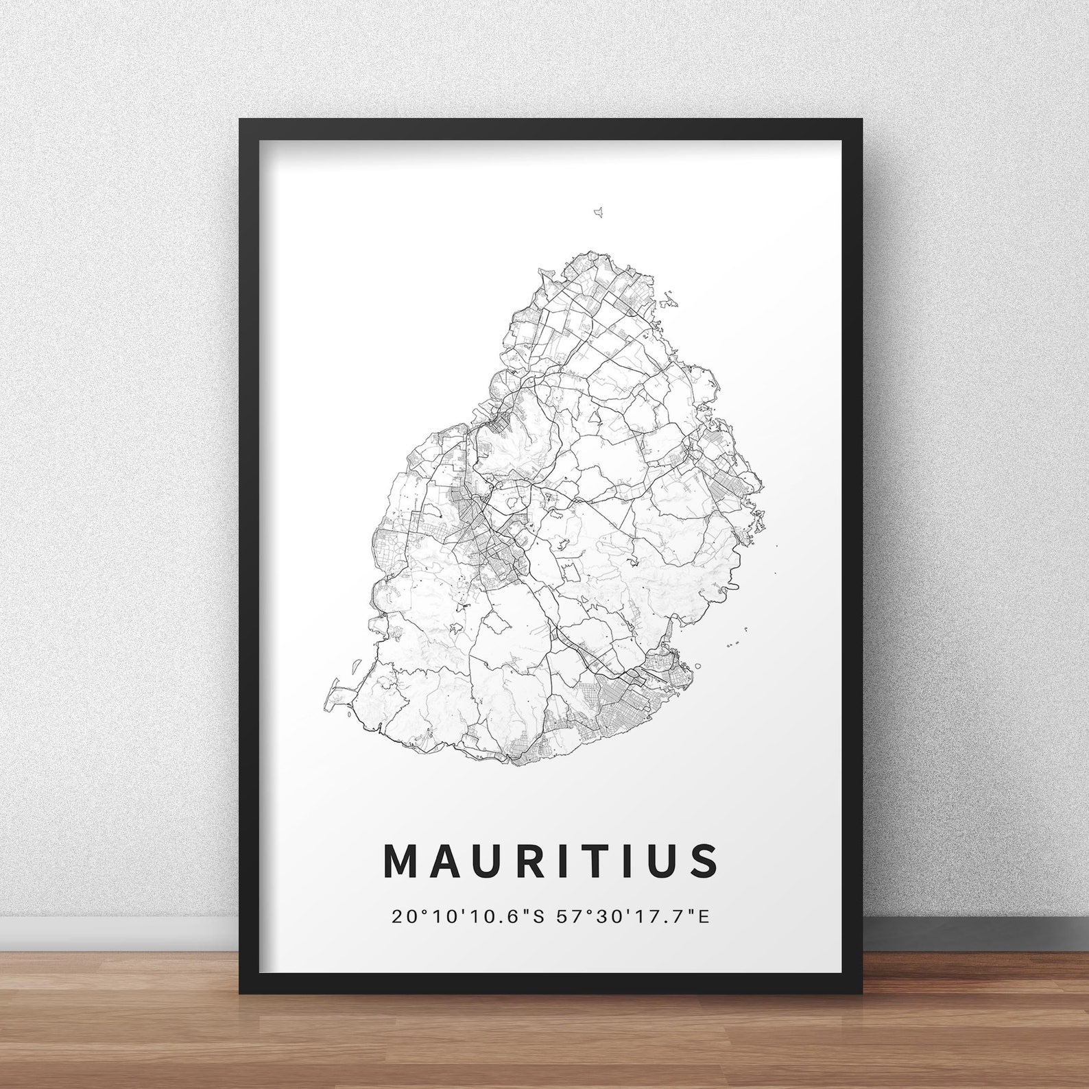 Printable Map of Mauritius Port Louis With Street Names - Etsy