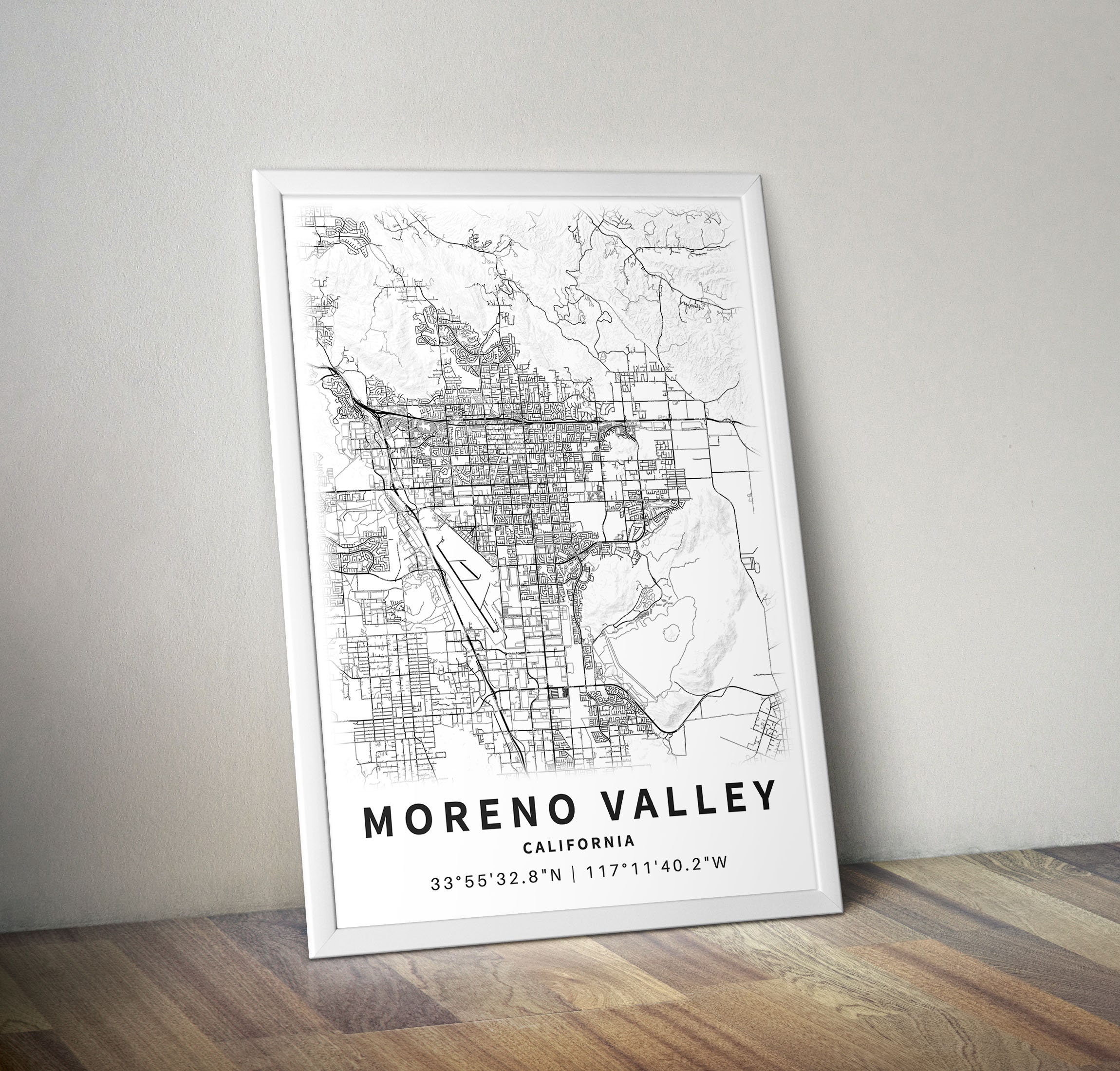 Printable Map of Moreno Valley California CA United States | Etsy