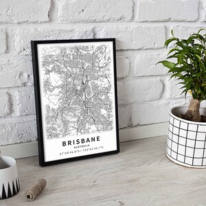 Printable Map of Brisbane Australia with Street Names | Etsy