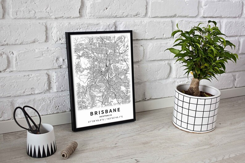 Printable Map of Brisbane Australia With Street Names - Etsy