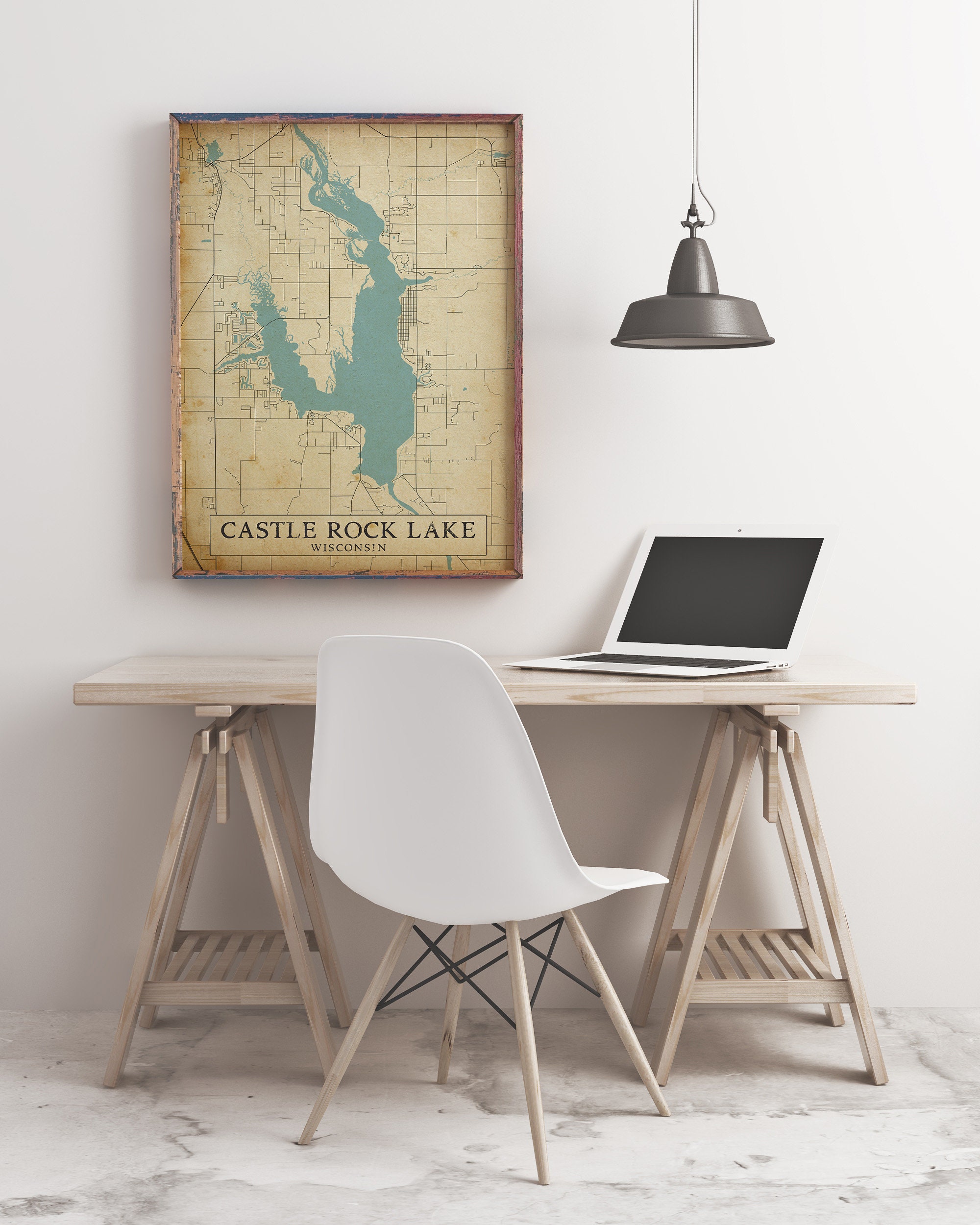Printable Vintage Style Map of Castle Rock Lake Wisconsin | Etsy