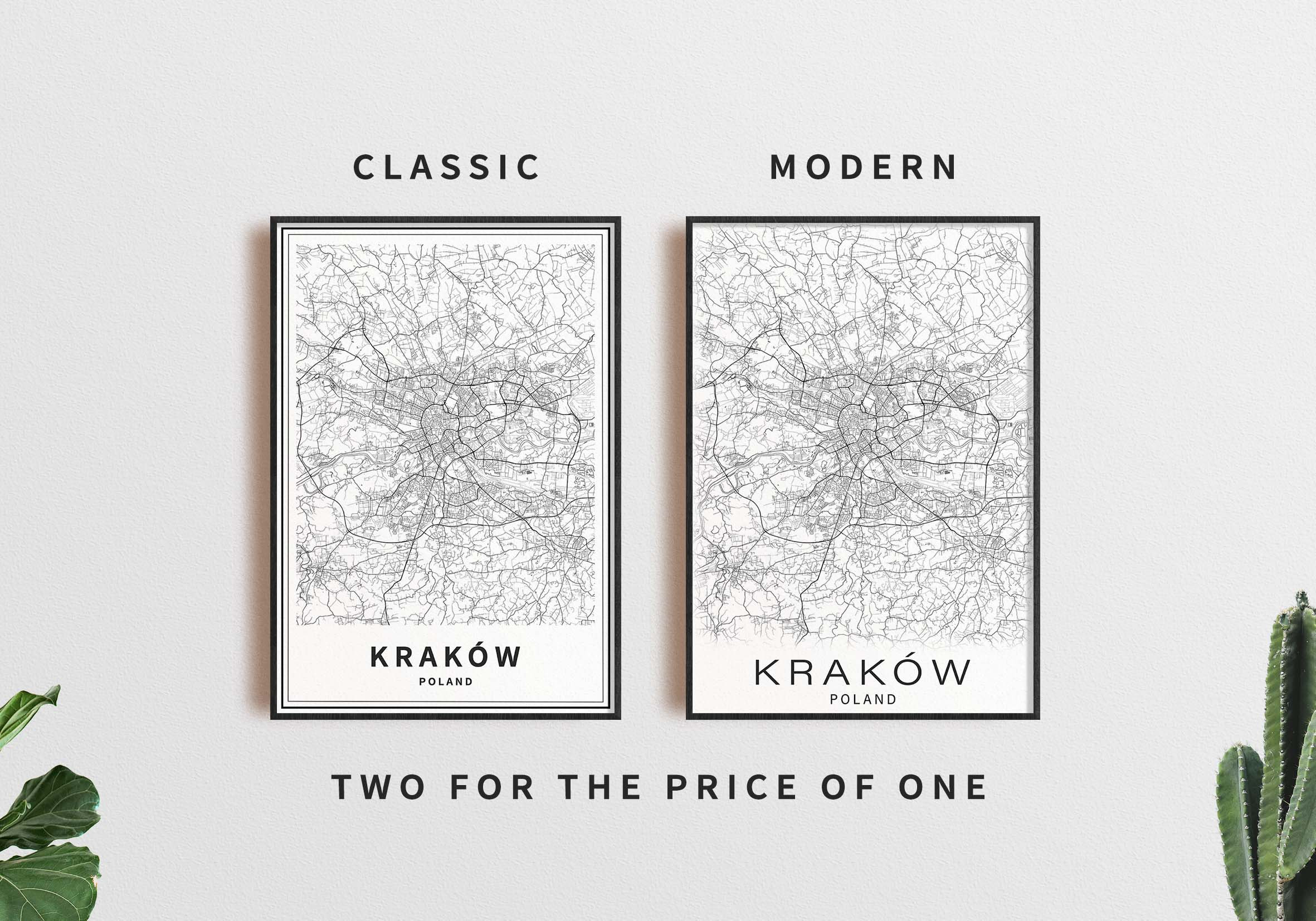 Printable Map of Krakow Poland Kraków Cracow City Street | Etsy