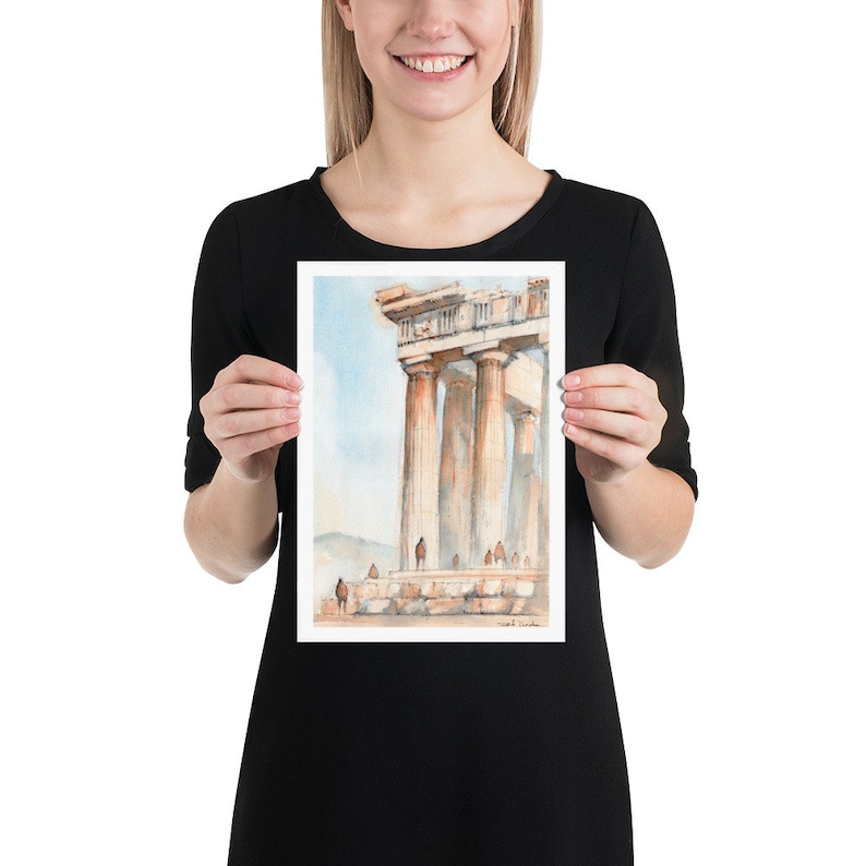 Athens Watercolor Art Print | Parthenon Watercolor | Wall Art ...