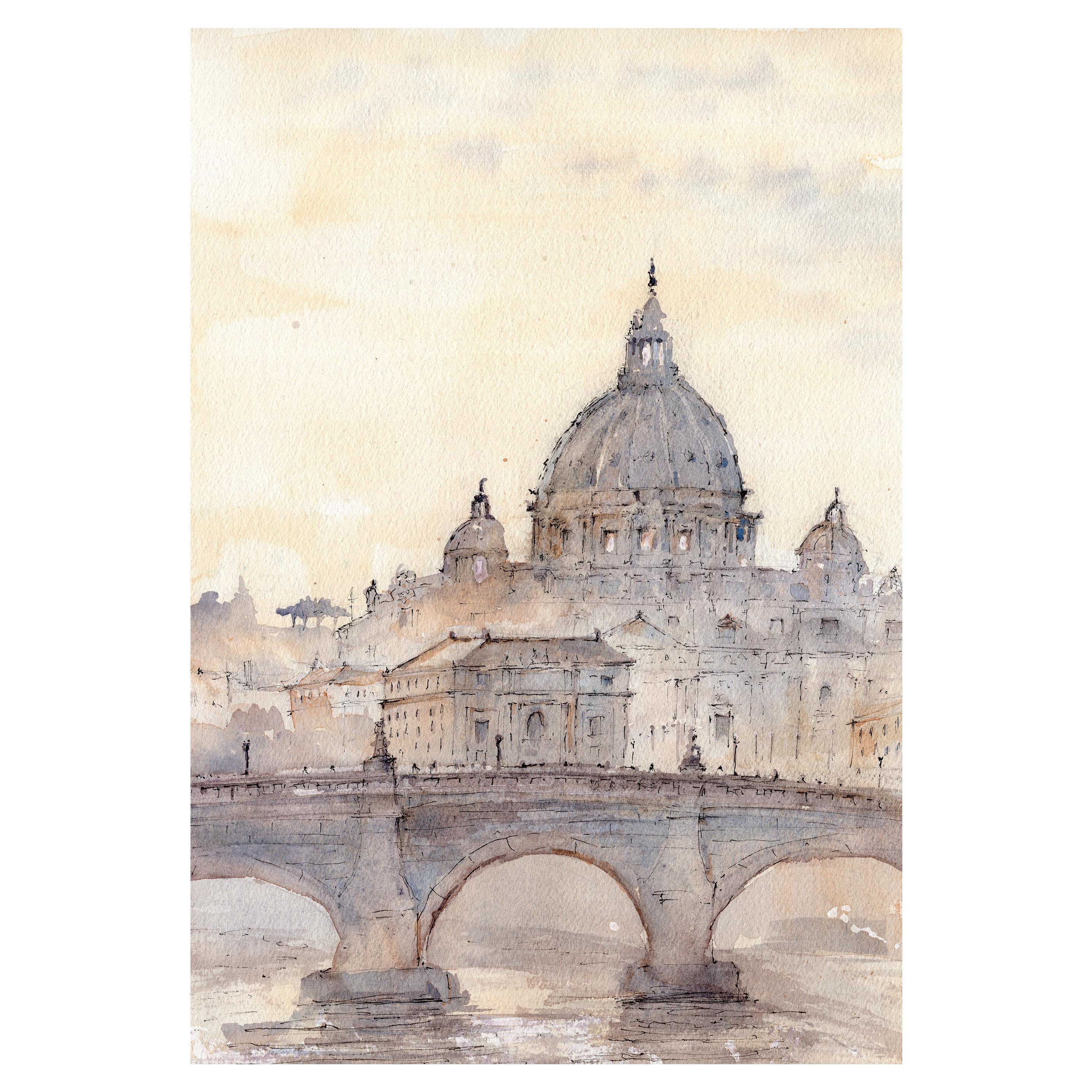 Rome Watercolor Art Print | Italy Watercolor Art | Watercolor Painting ...