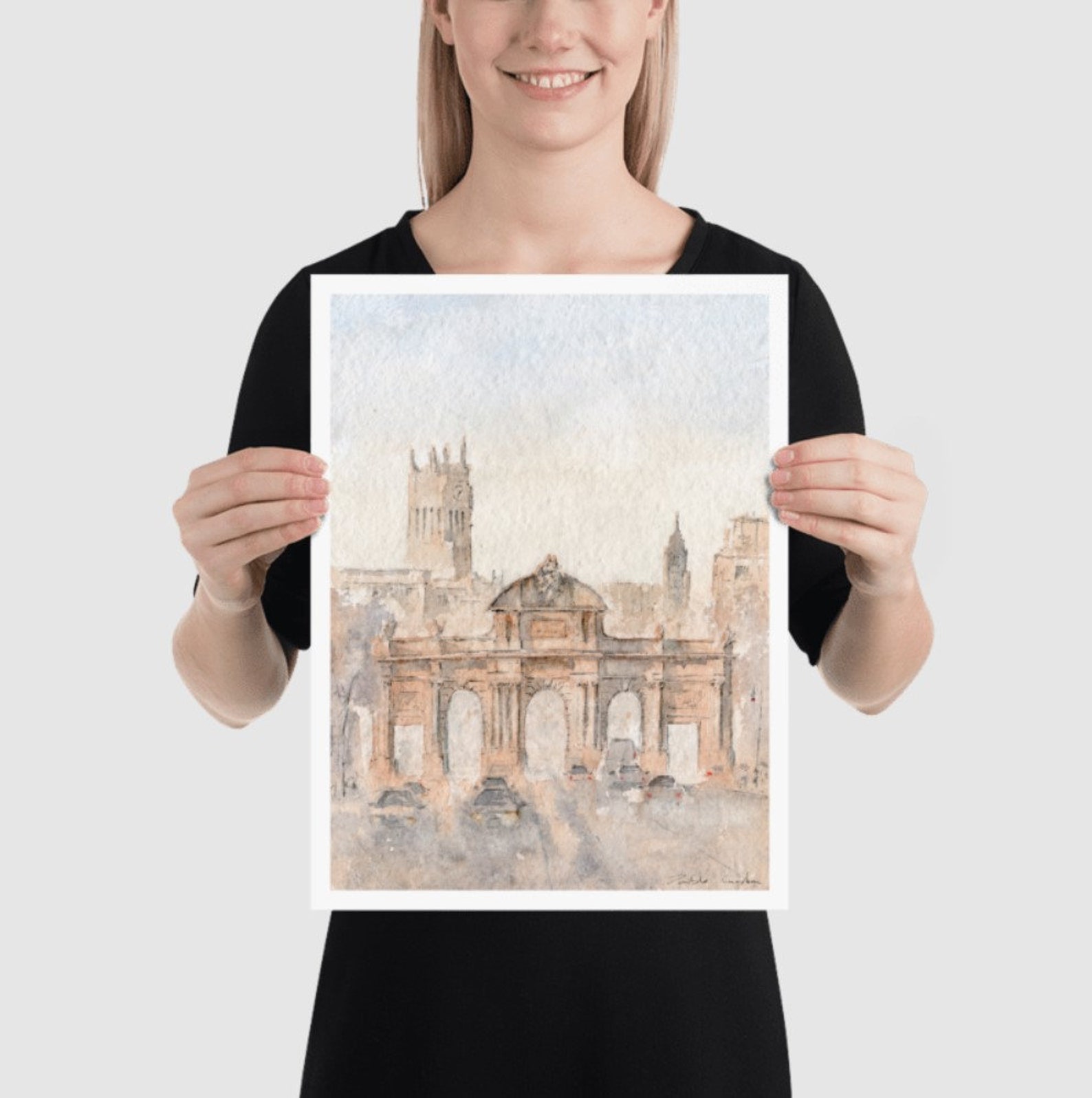 Puerta De Alcala Print | Madrid Watercolor Art Print | Wall Art ...