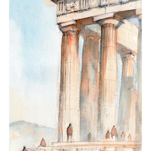 Athens Watercolor Art Print | Parthenon Watercolor | Wall Art ...