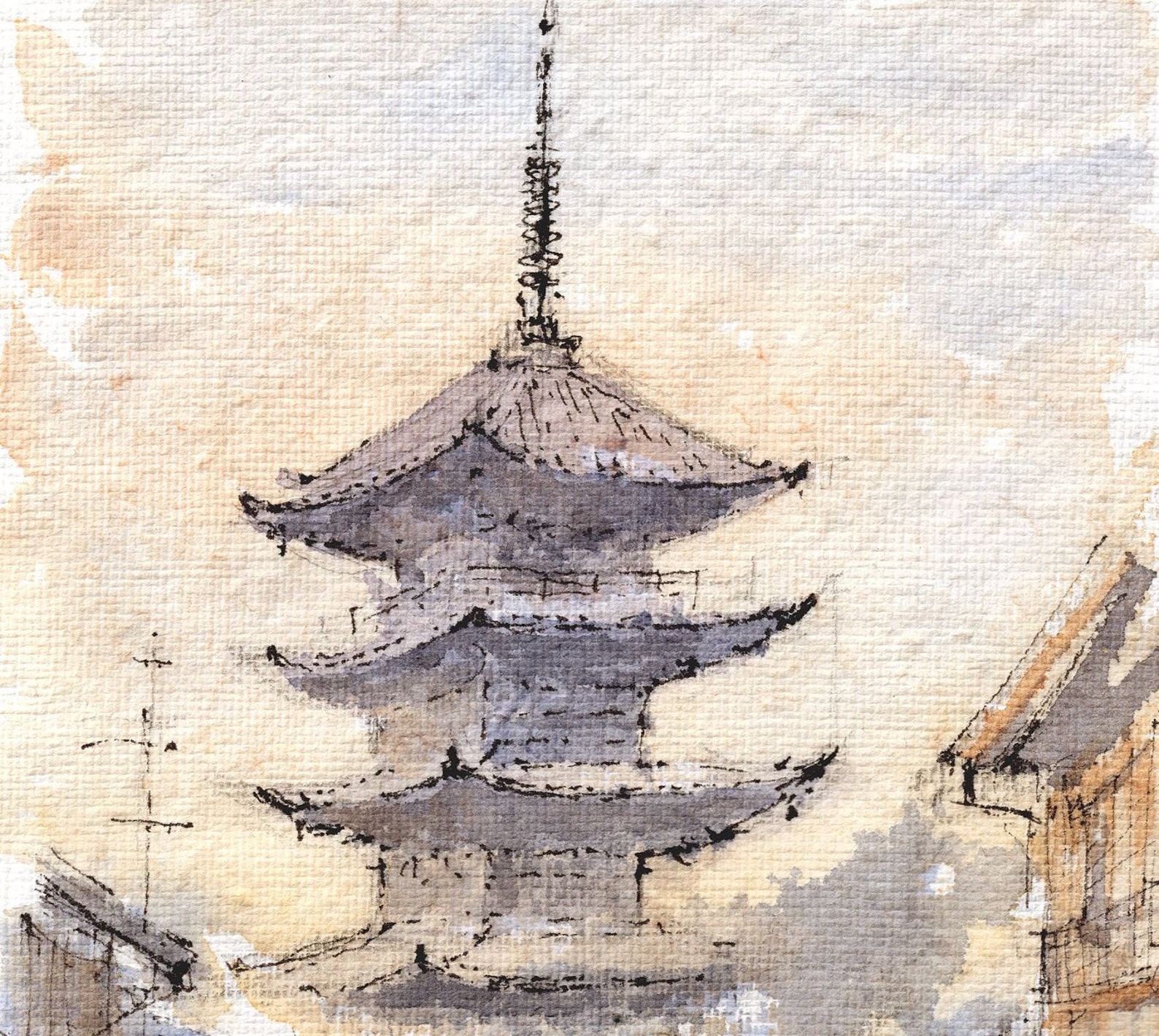 Kyoto Streets Art Print | Japan Watercolor Art | Travel Wall Art ...