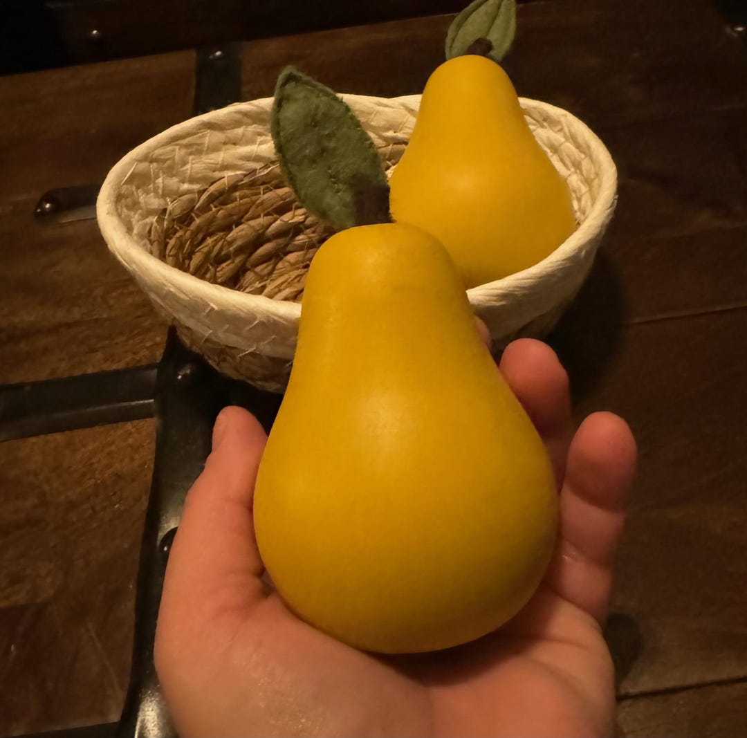 Handmade Wood Pear Toy Set: Montessori Sensory Play Food - Etsy