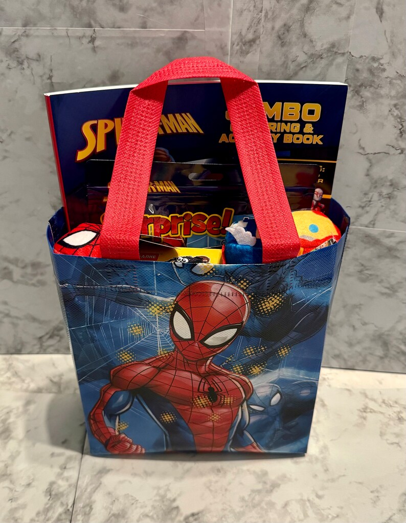 Spiderman Kids Gift Bag, Spiderman Birthday Gift, Gift Basket, Toddler ...