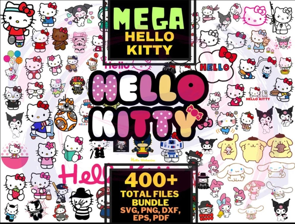 400 Kawaii Kitty Svg, Kawaii Kitty Svg Bundle, Cute Cat Svg, Kitty Svg, Kawaii Kitty Clipart ...