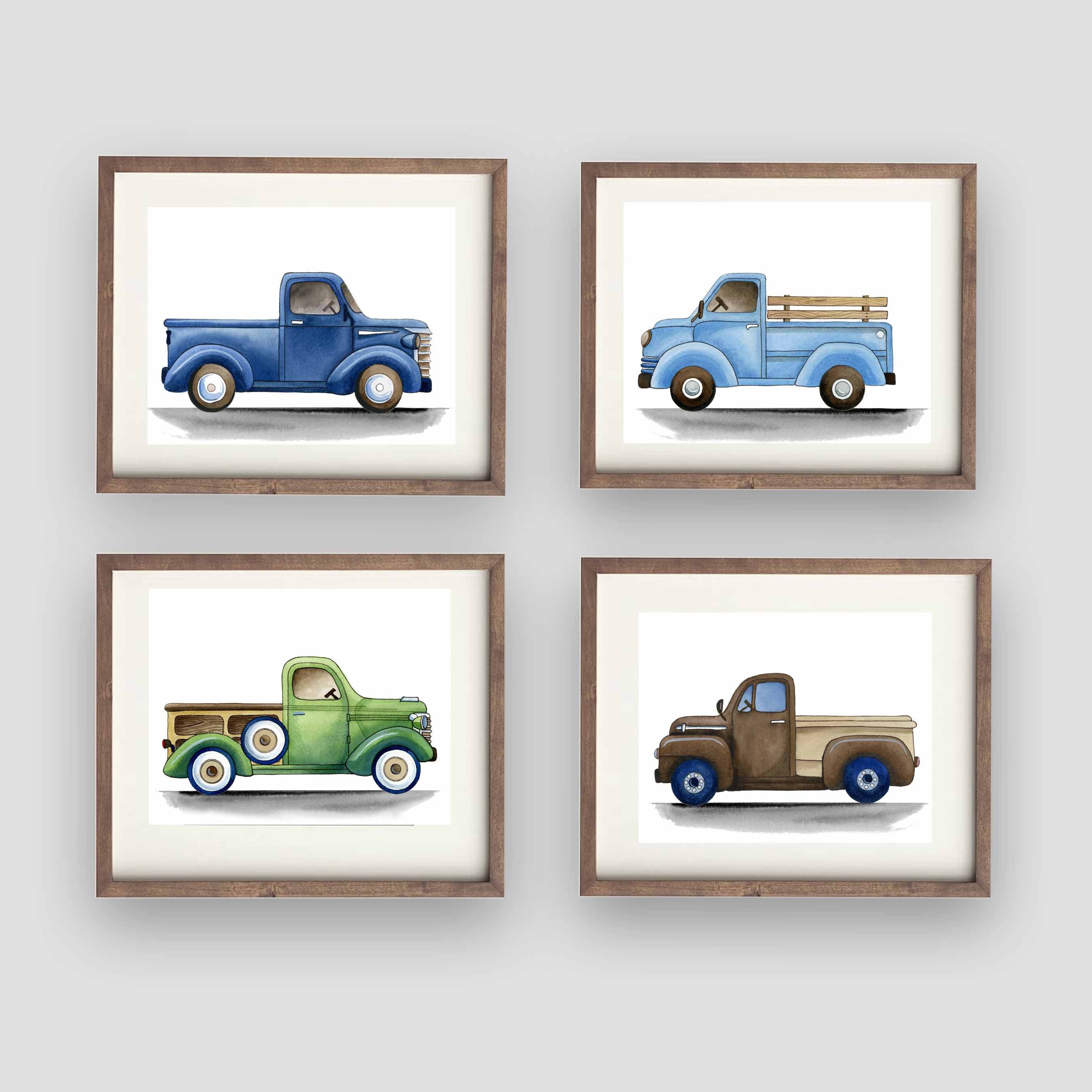 Truck wall art decorvintage pick up truck art prints | Etsy