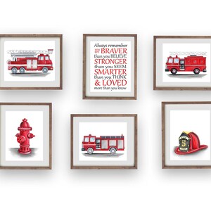 Fire Truck Wall Decor, Fire Truck Art Print, Boy Nursery Art, Printable ...
