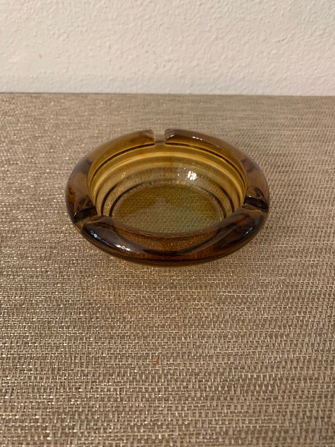 Vintage 60s/70s Amber Glass Ashtray | Etsy