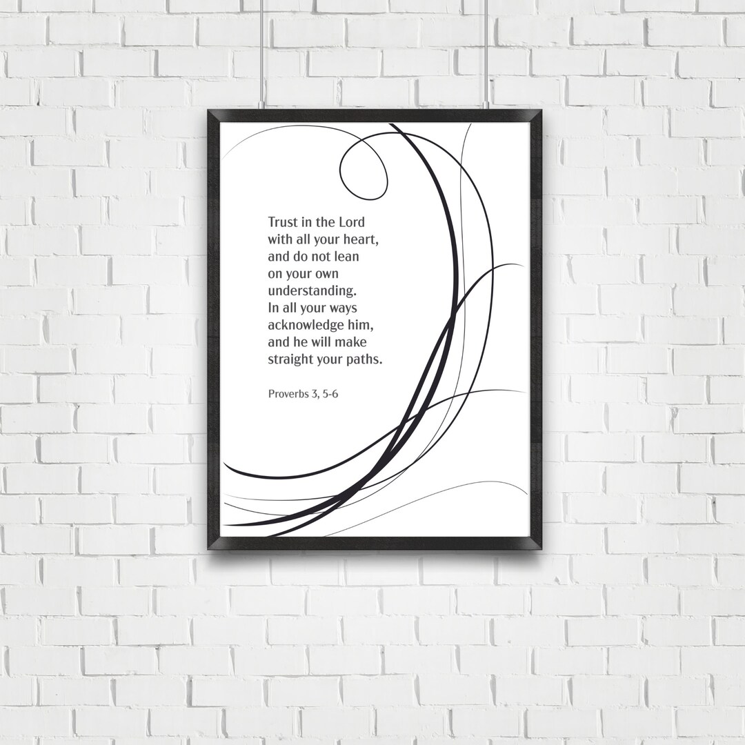 Proverbs 3, 5-6 Bible Verse, Instant Download Art, Digital Print ...