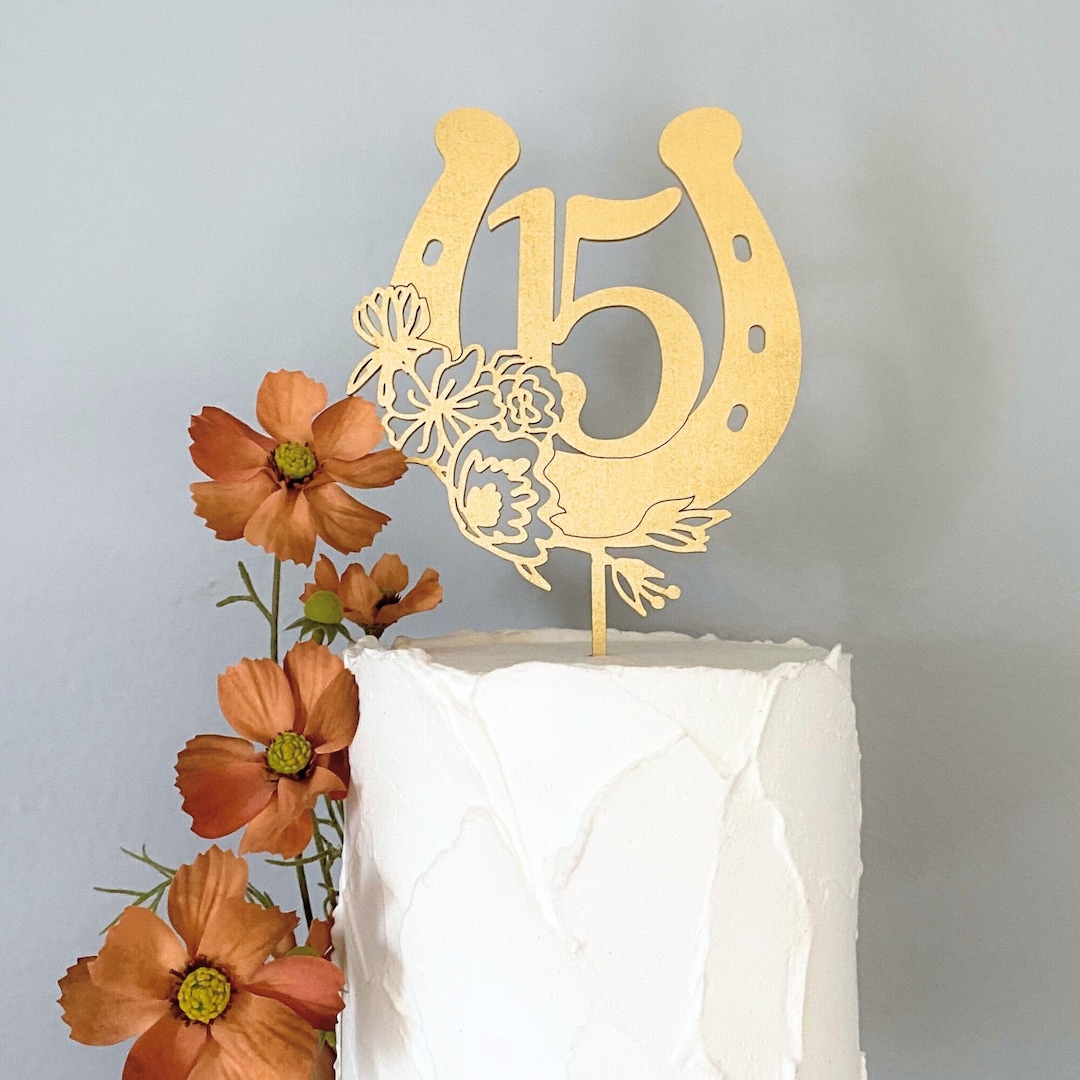 Horseshoe / Herradura Cake Topper, Quince Cake Topper. Quinceañera ...