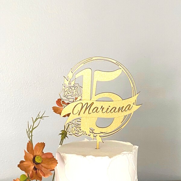 15 Cake Topper - Etsy