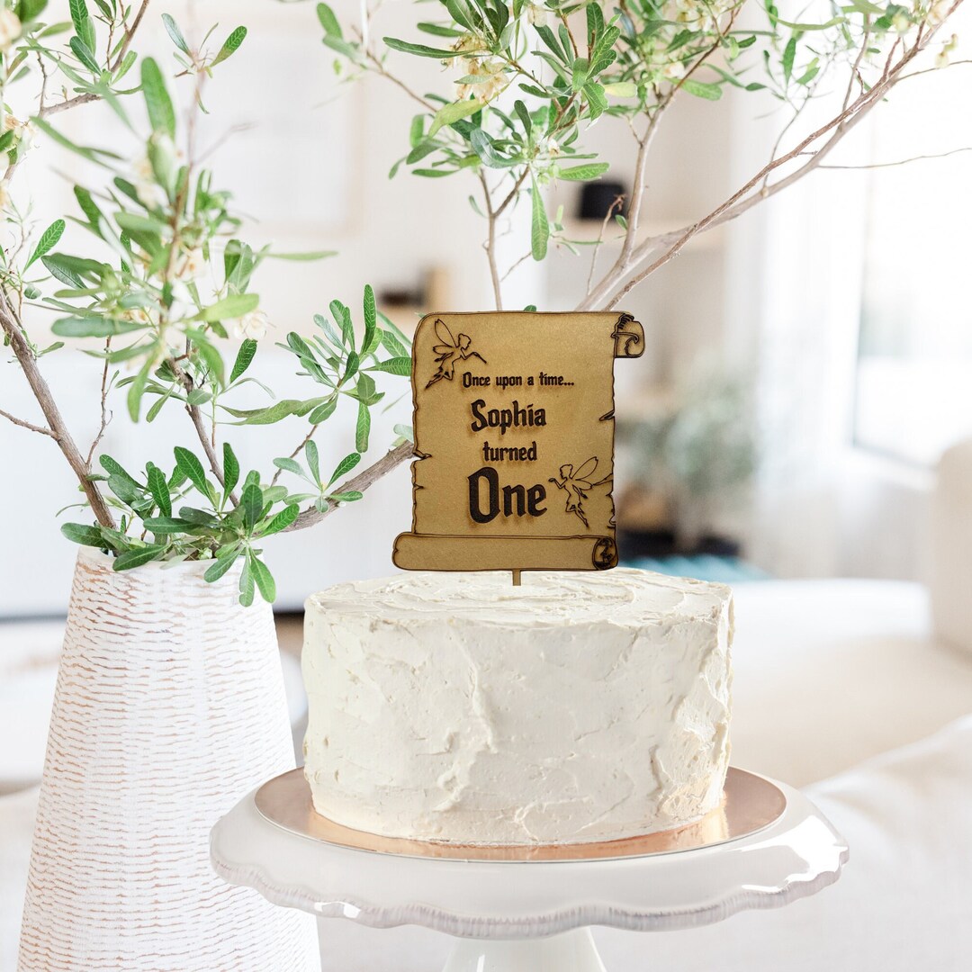 Fairy Cake Topper, Scroll Cake Topper, Magical Birthday Cake Topper, Vintage Style Cake Topper ...