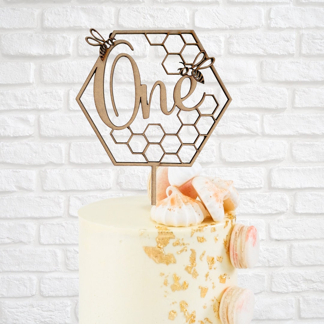 One Bee Cake Topper, First Birthday Bee Cake Topper, Bee Party Cake ...