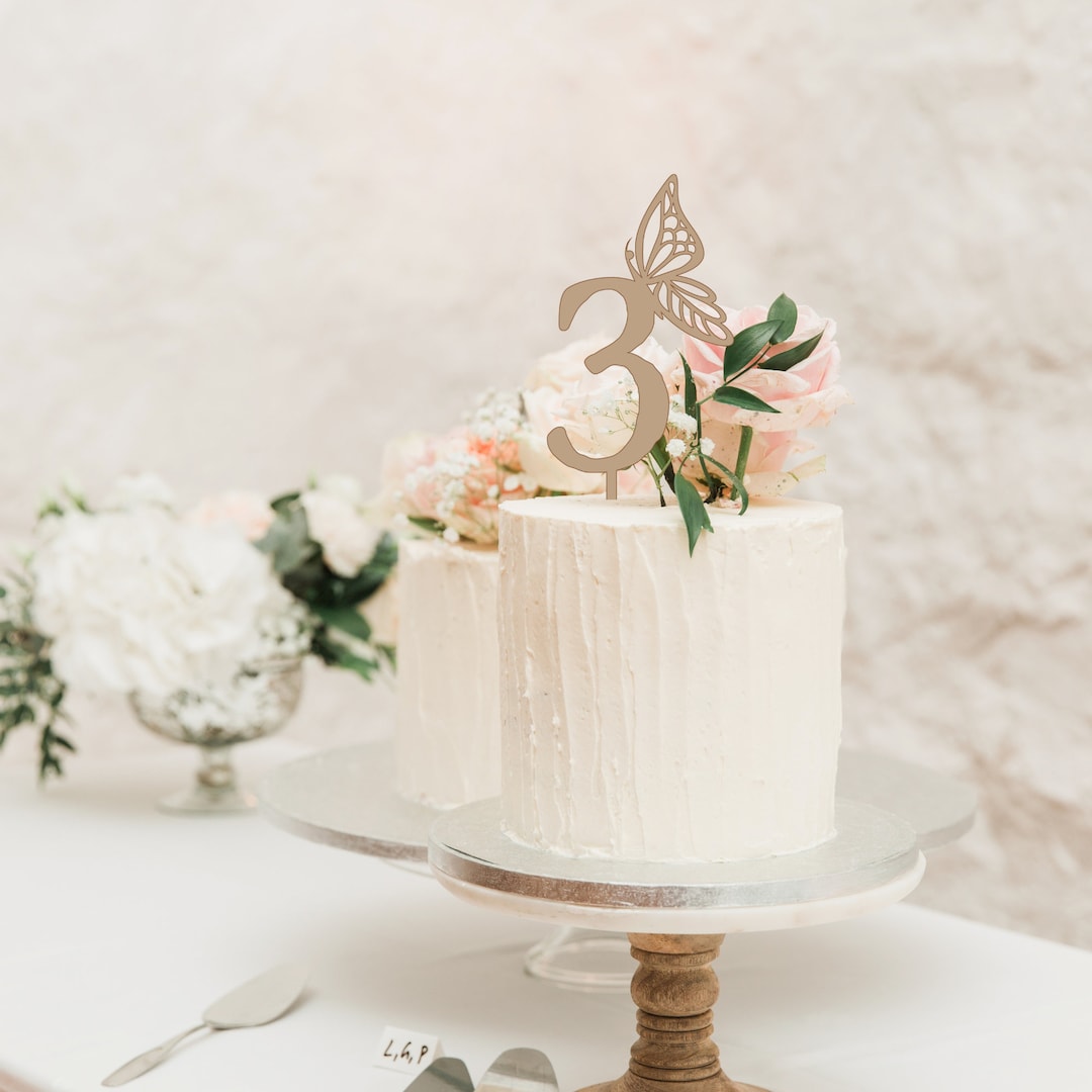Number With Butterfly, Birthday Cake Topper With Butterfly - Etsy