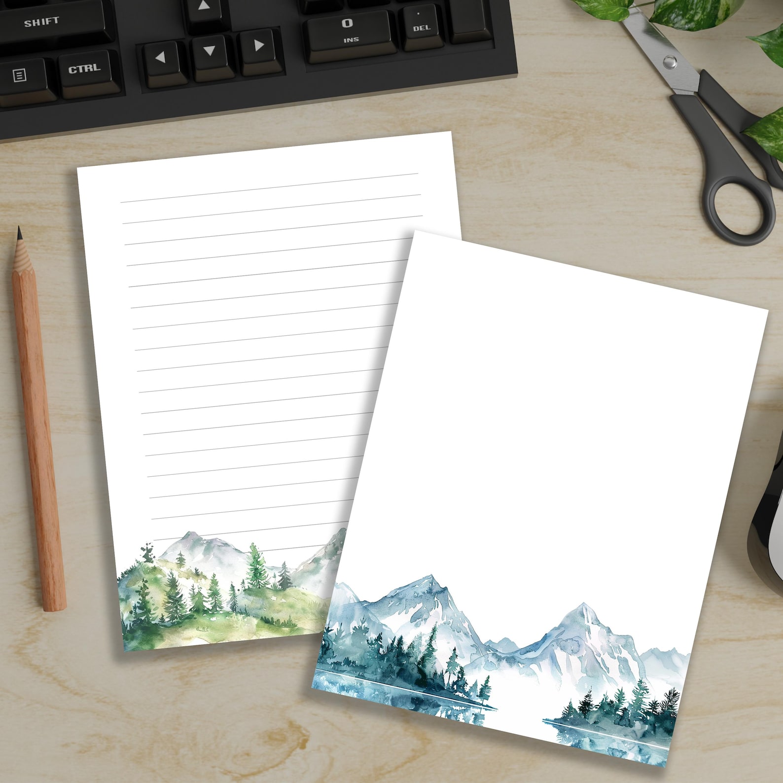 Mountain Printable Stationary, Landscape Stationary, Writing Paper ...