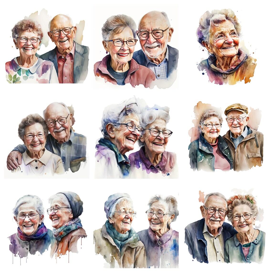 Elderly People Clipart, Old People, Grandma, Grandpa, Grandparents ...