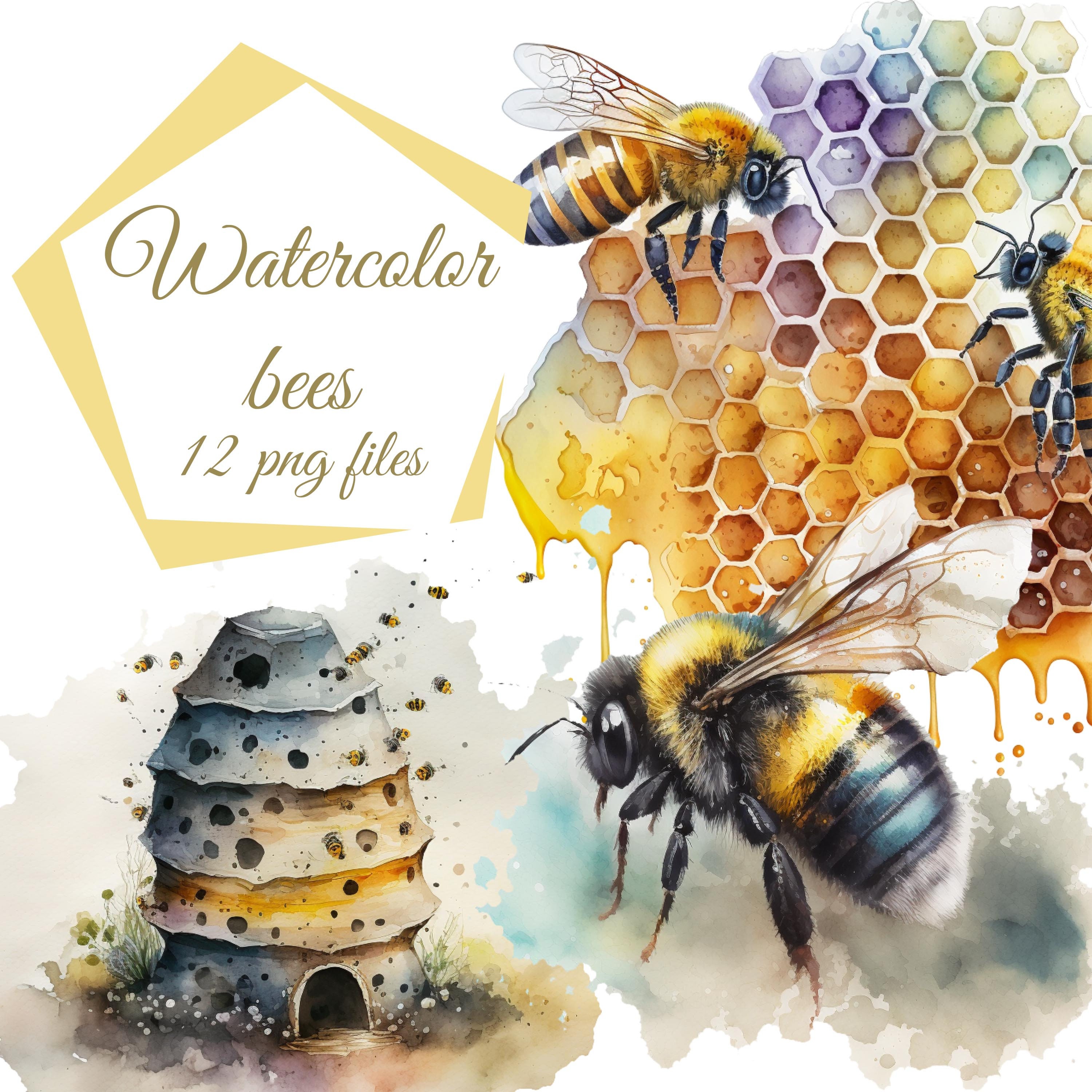 Watercolor Bee Clipart, Watercolor Bee, Watercolor Clipart, Bee ...