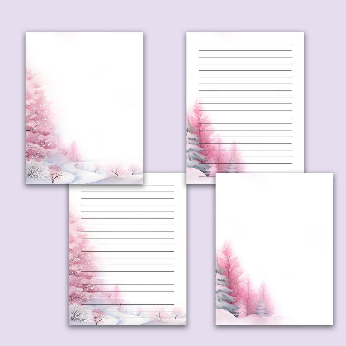 Printable Stationary, Winter Stationary, Winter Writing Paper, Letter ...