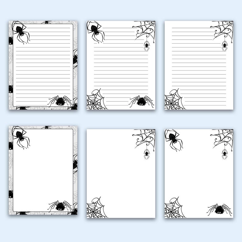 Spider Flower, Printable Stationary, Halloween Stationary, Floral ...