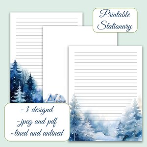 Winter Printable Stationary, Forest Stationary, Forest Writing Paper ...