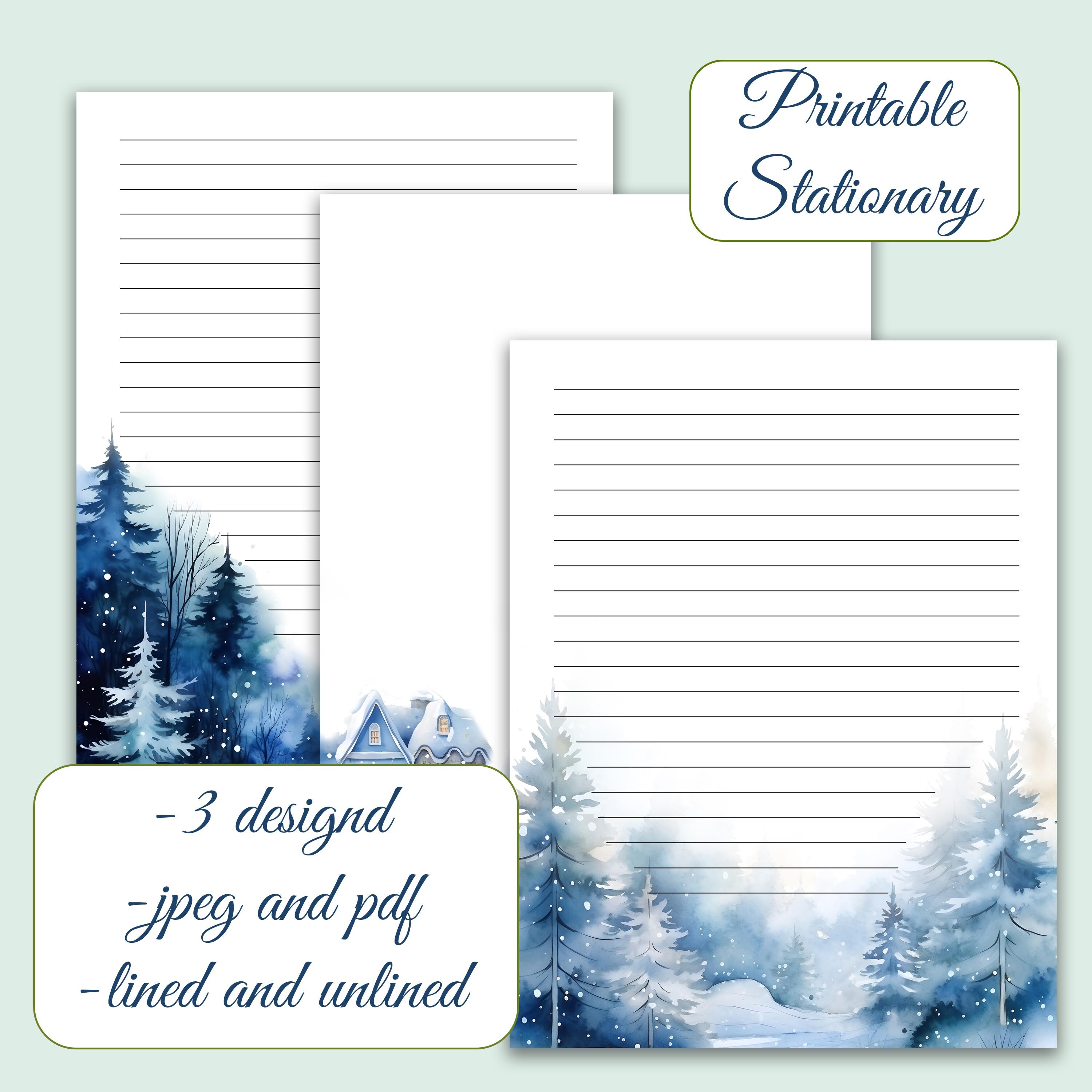 Winter Printable Stationary, Forest Stationary, Forest Writing Paper ...