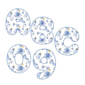 Baby Doodle Alphabet Clipart, Boy Clipart, Baby Boy Letters, PNG ...