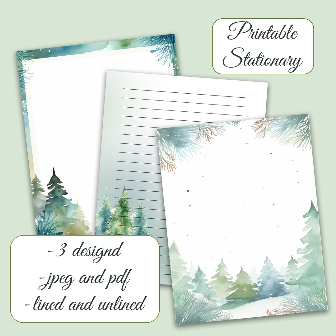 Forest Printable Stationary, Forest Stationary, Writing Paper, Letter ...