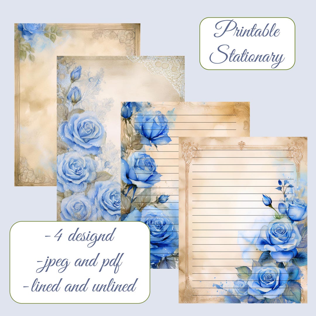 Pink Roses, Printable Stationary, Pink Stationary, Rose Writing Paper ...