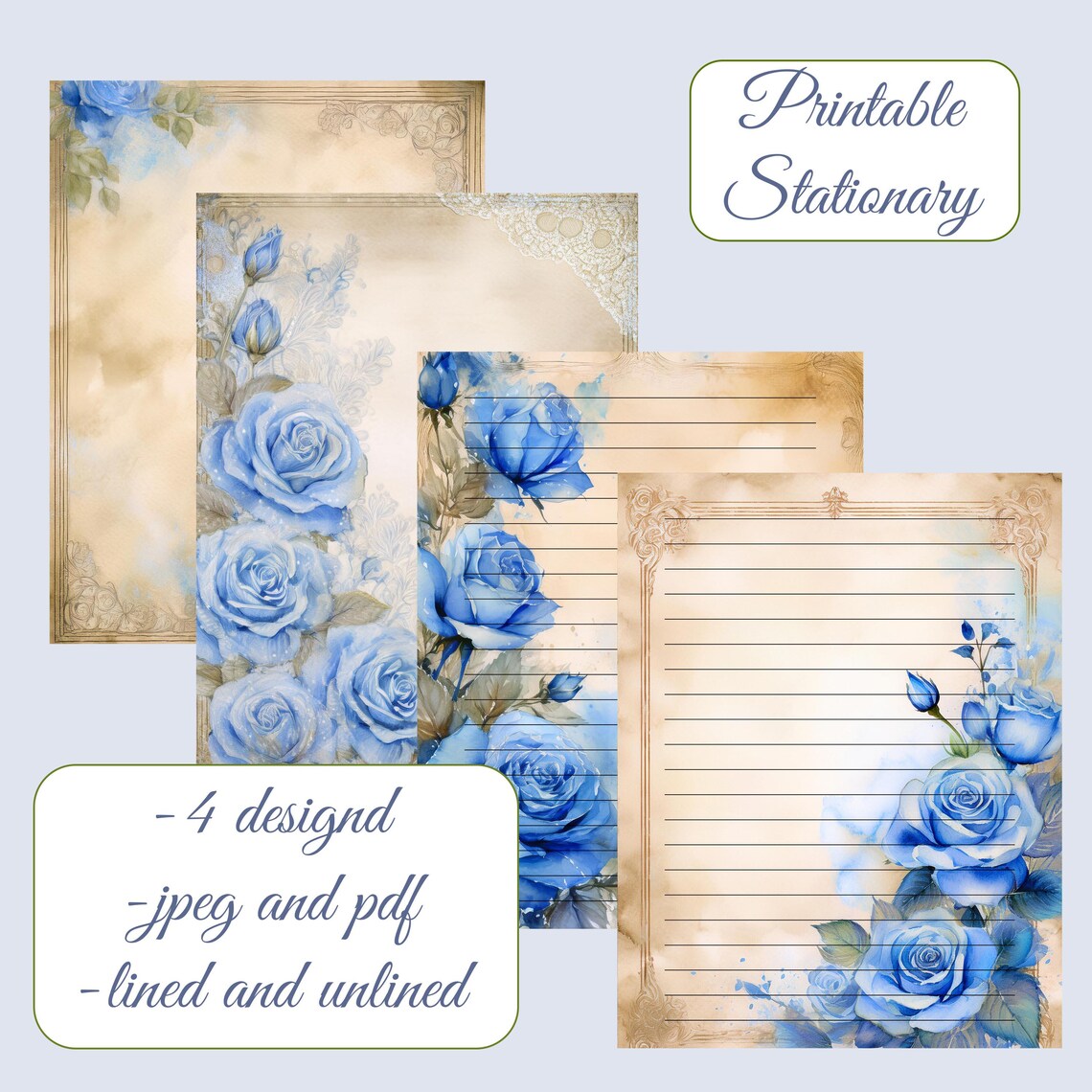 Pink Roses, Printable Stationary, Pink Stationary, Rose Writing Paper ...