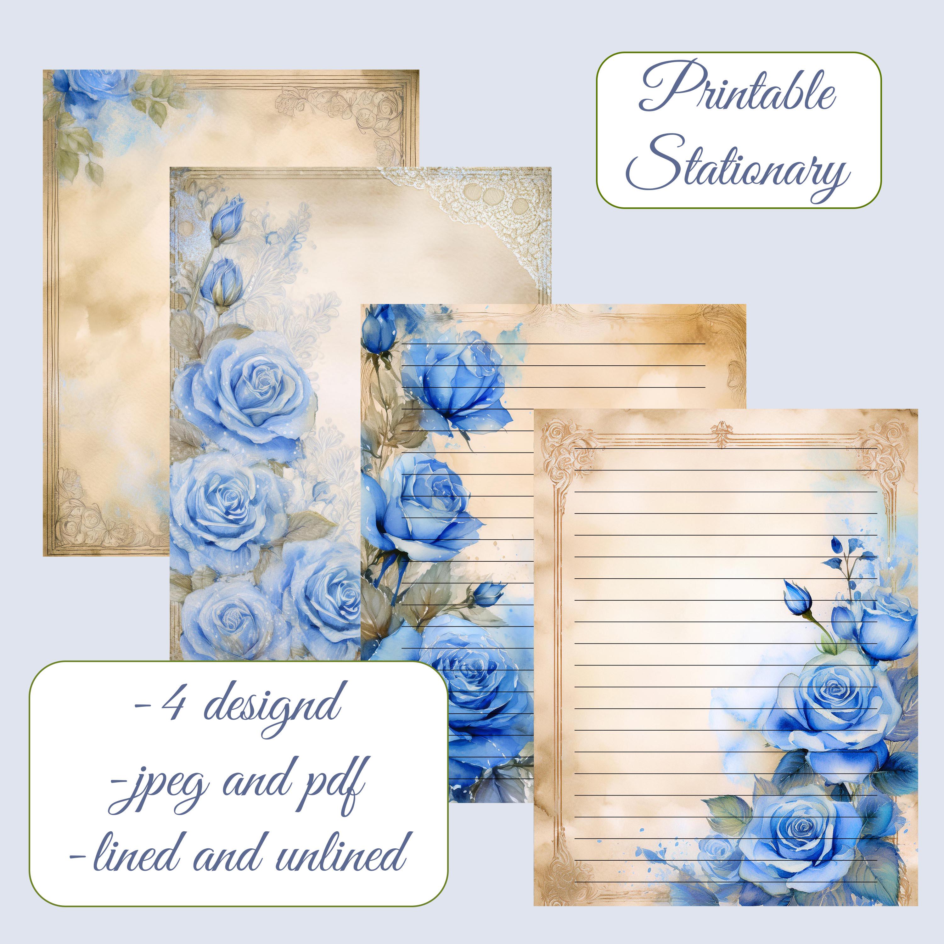 Pink Roses, Printable Stationary, Pink Stationary, Rose Writing Paper ...