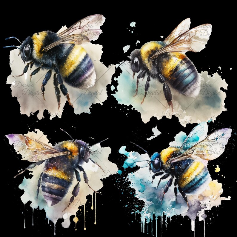 Watercolor Bee Clipart, Watercolor Bee, Watercolor Clipart, Bee ...