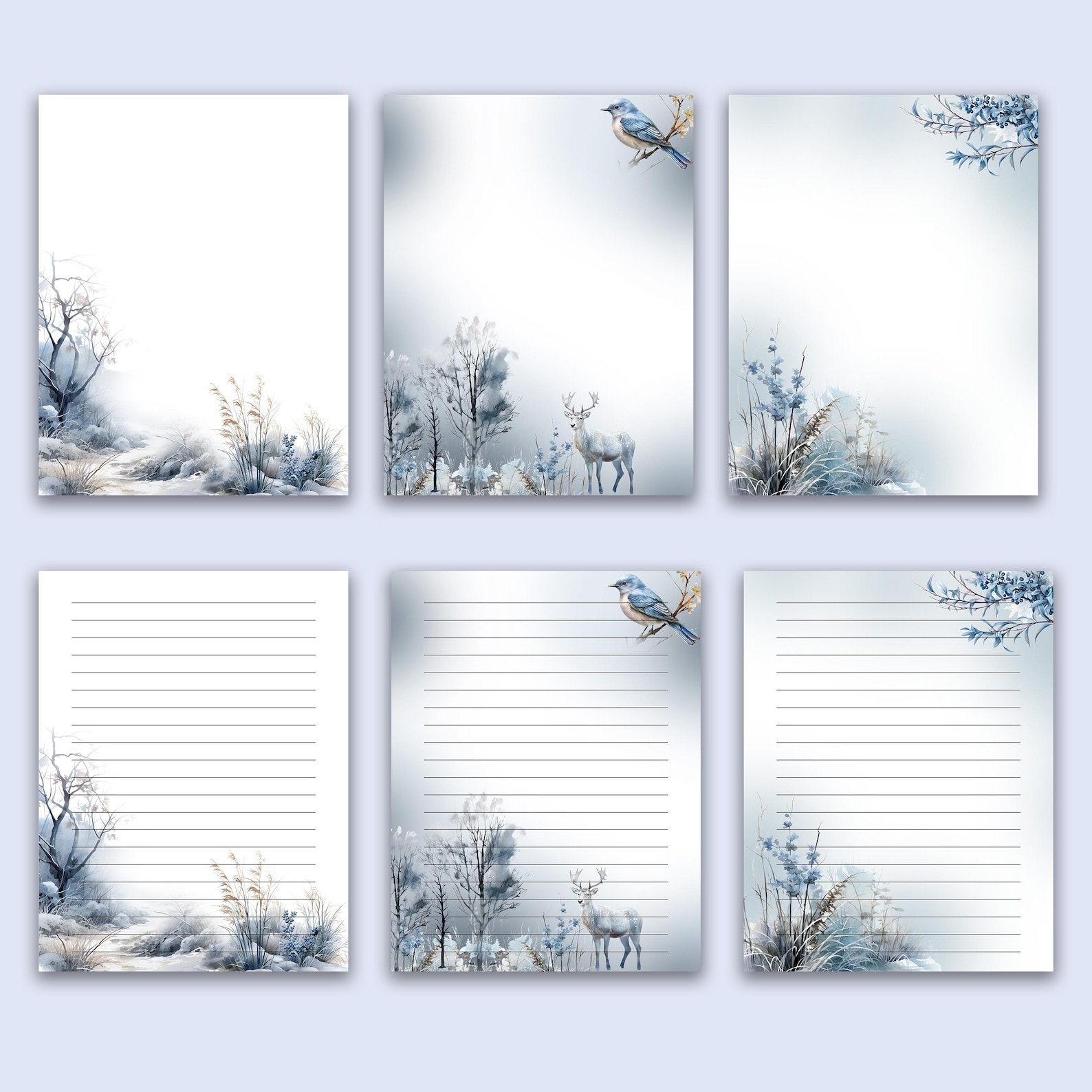 Winter Printable Stationary, Forest Stationary, Forest Writing Paper ...