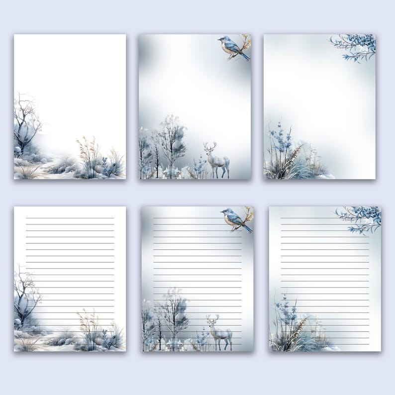 Winter Printable Stationary, Forest Stationary, Forest Writing Paper ...