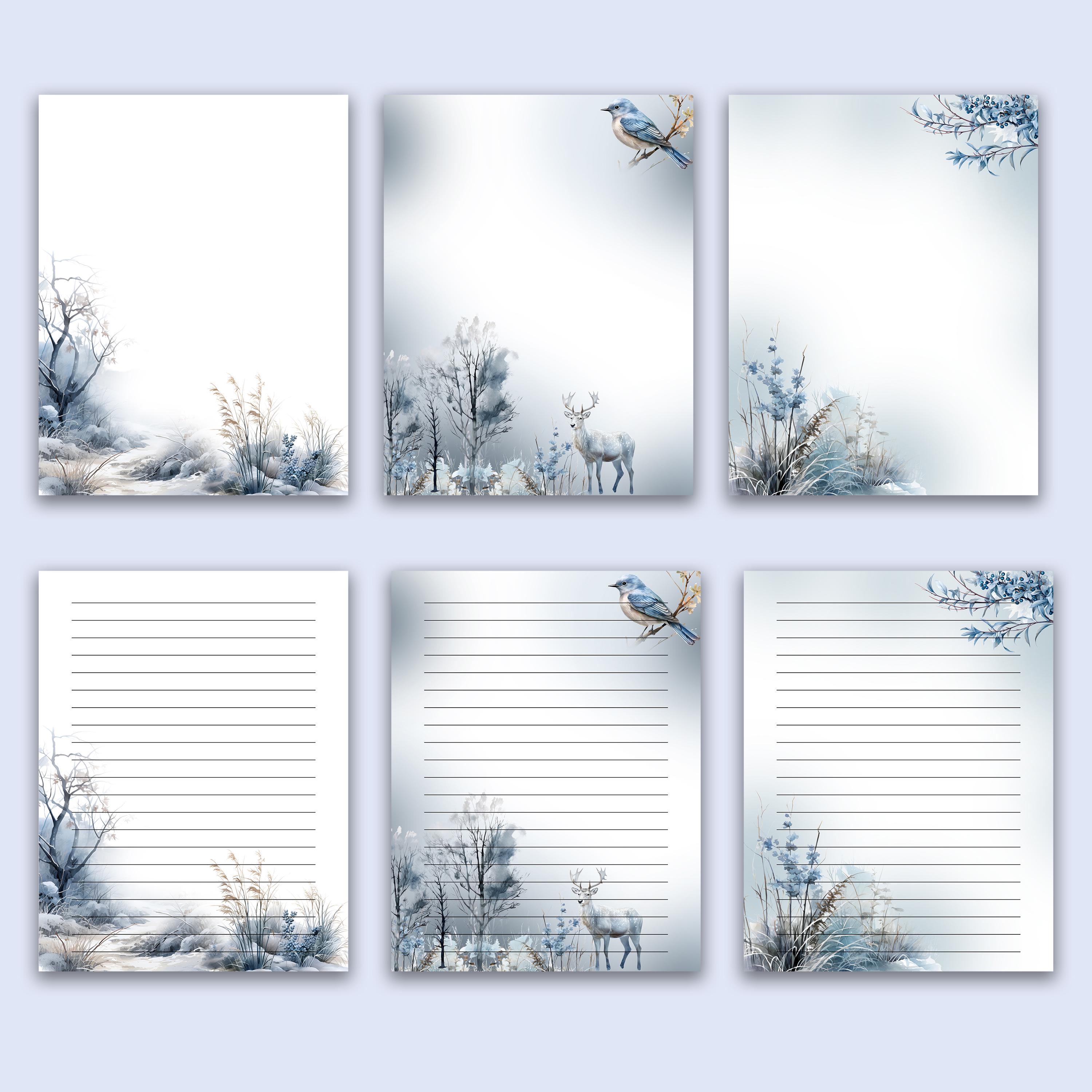 Winter Printable Stationary, Forest Stationary, Forest Writing Paper ...