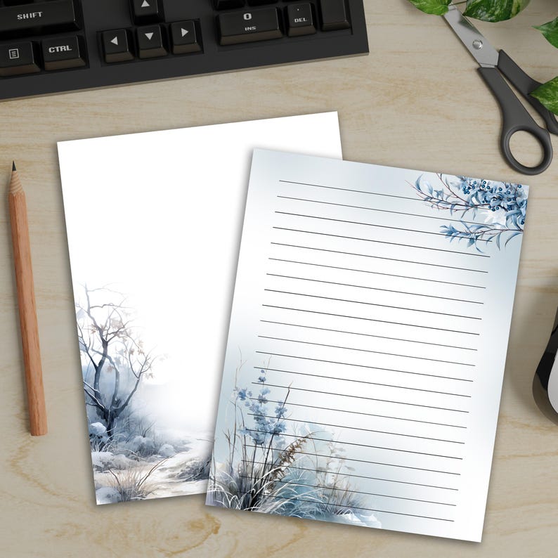 Winter Printable Stationary, Forest Stationary, Forest Writing Paper ...