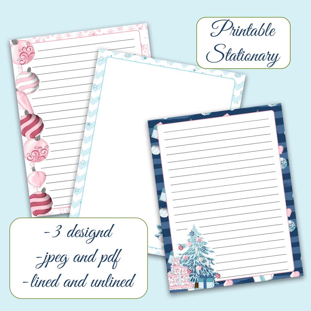 Printable Stationary, Christmas Stationary, Writing Paper, Letter Paper ...