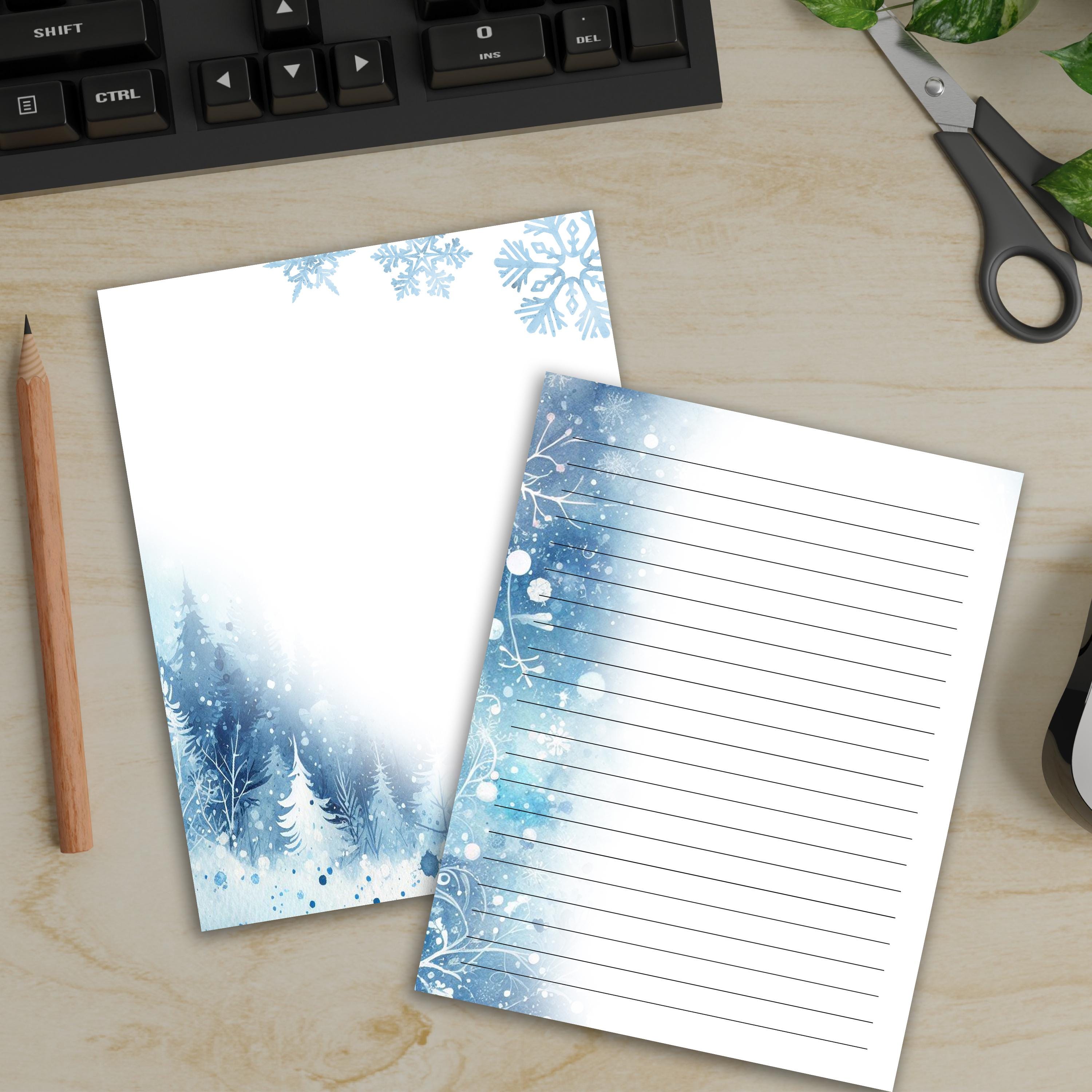 Printable Stationary, Winter Stationary, Snowflakes Writing Paper ...