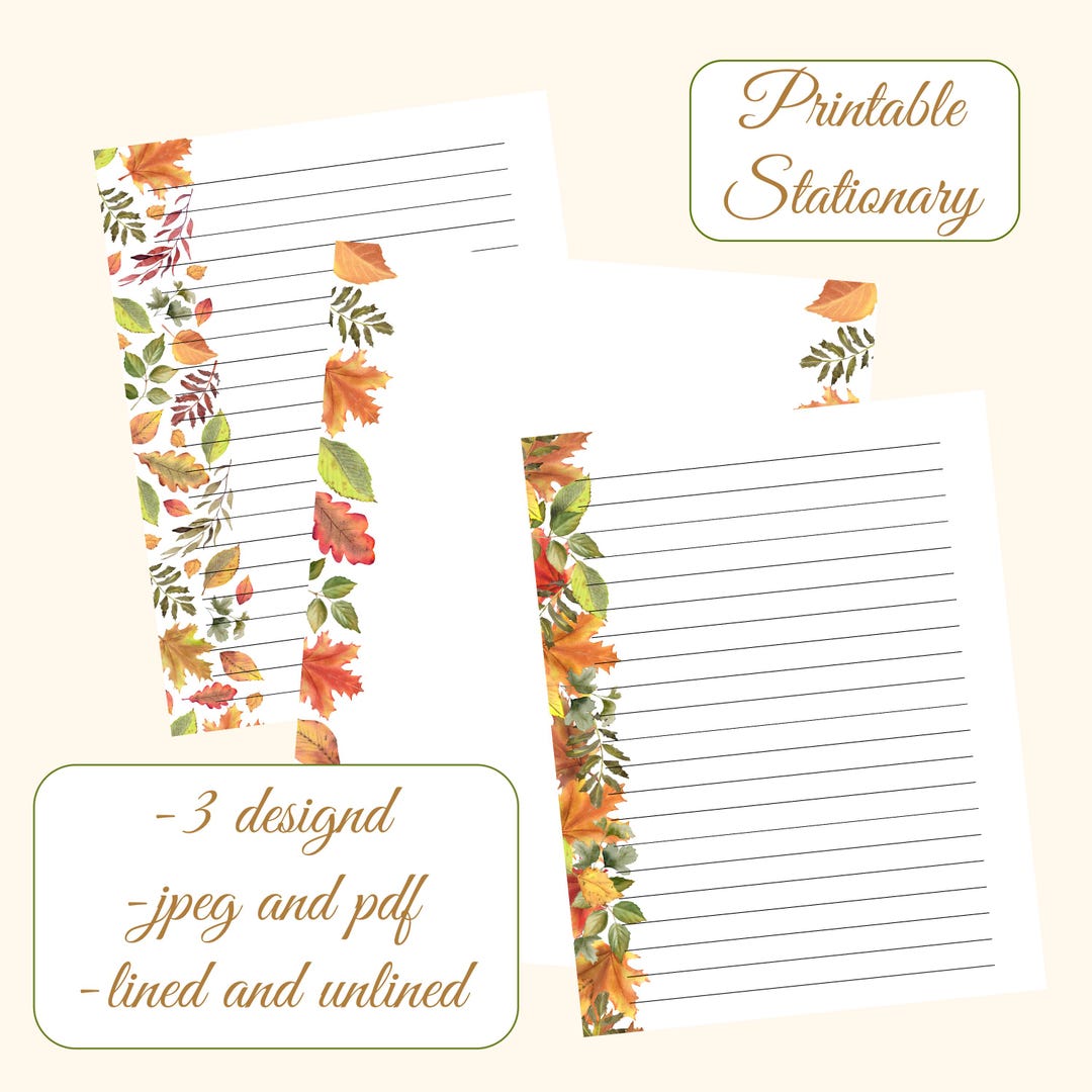 Printable Stationary, Fall Stationary, Writing Paper, Letter Paper ...