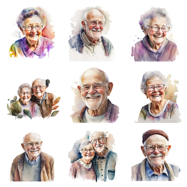 Elderly People Clipart, Old People, Grandma, Grandpa, Grandparents ...