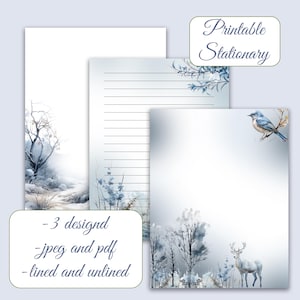 Winter Printable Stationary, Forest Stationary, Forest Writing Paper ...